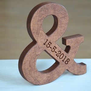 6'' Personalized Wood Ampersand Free Standing Wooden Letter Ampersand ...
