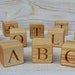 2 in 1! Wood English Alphabet Blocks Pictures Engraved ABC Wood Block ...
