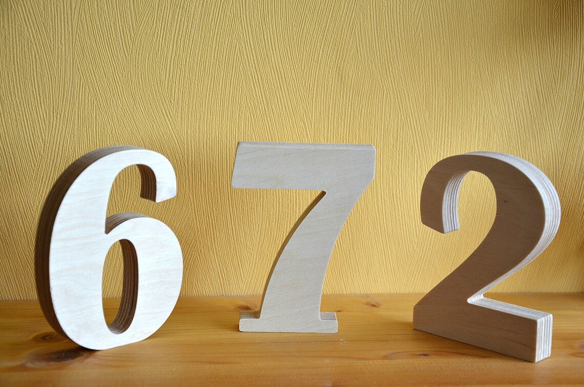 1-15 5'' Wooden Numbers Free Standing Wedding Table - Etsy