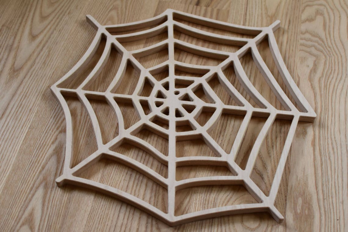 Wood Halloween Spider Web Door Decor Wreath Halloween Home | Etsy