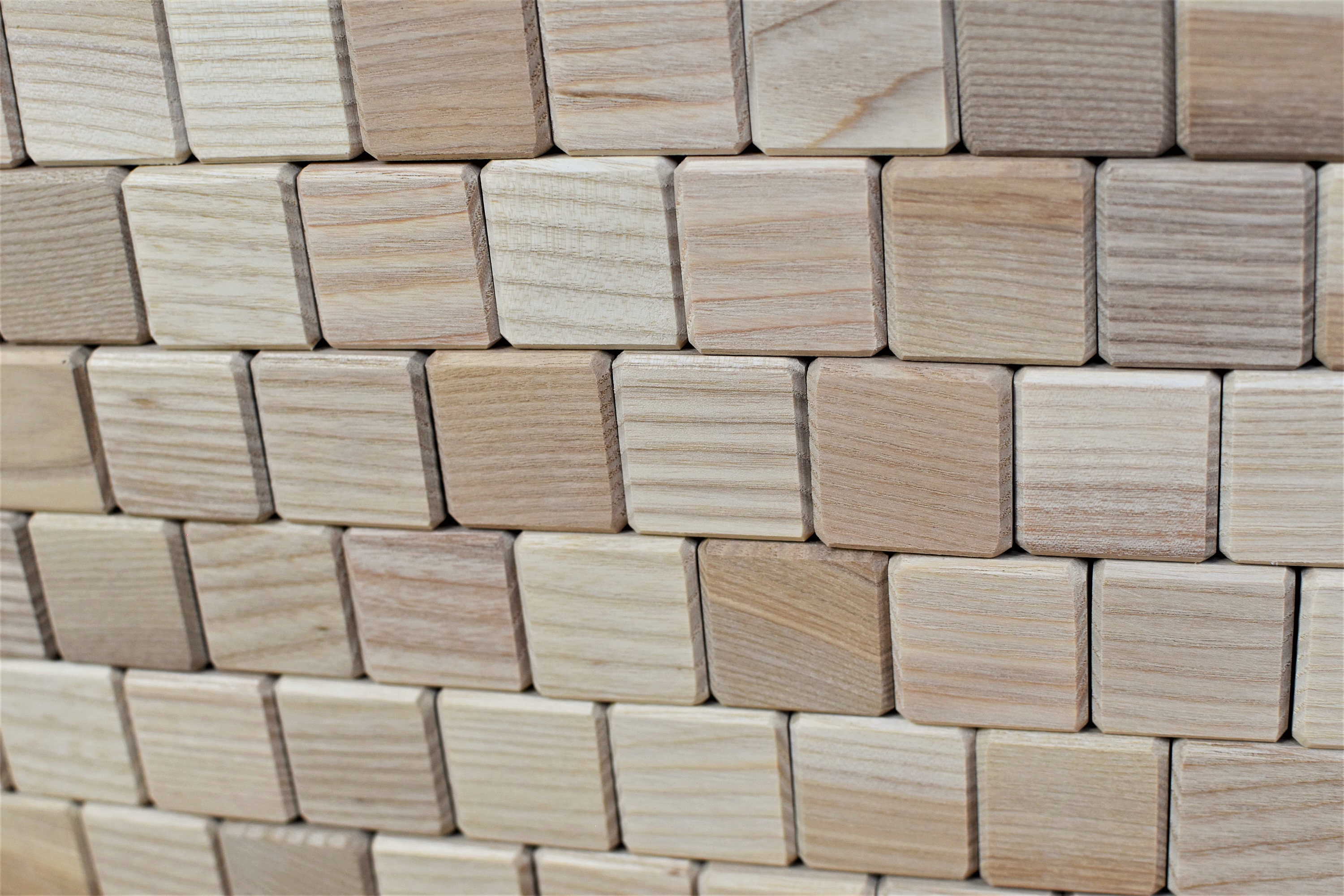 100 Oak Wood Blocks Ash Wood Building Blocks Small Wood Cubes Building ...