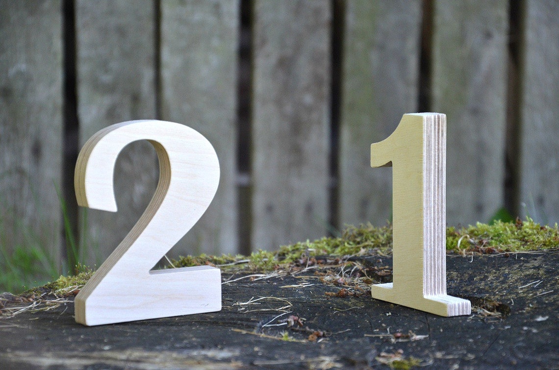 1-20 4'' Wooden Numbers Free Standing Wedding Table | Etsy