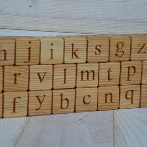 SALE 26 Wooden English Alphabet Blocks 1.6 Inches ABC Wood Block ...