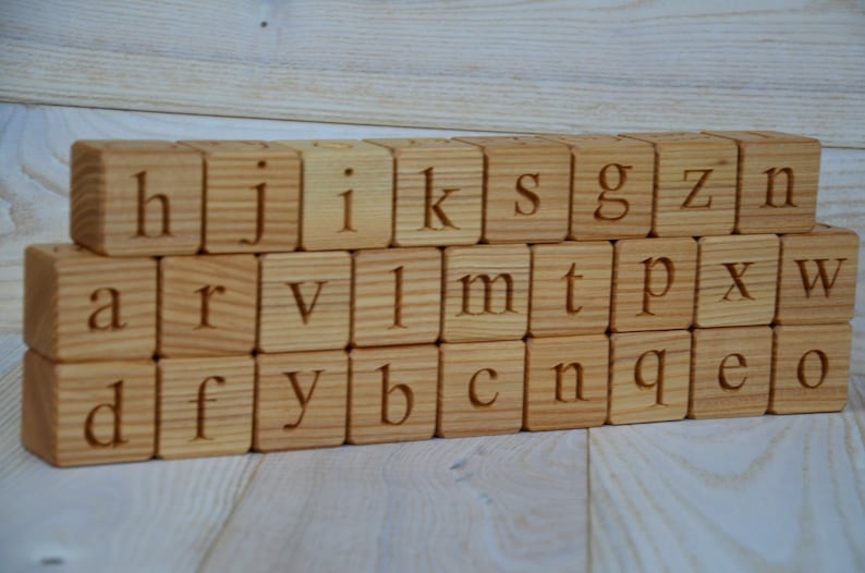 SALE 26 Wooden English Alphabet Blocks 1.6 Inches ABC Wood - Etsy Canada