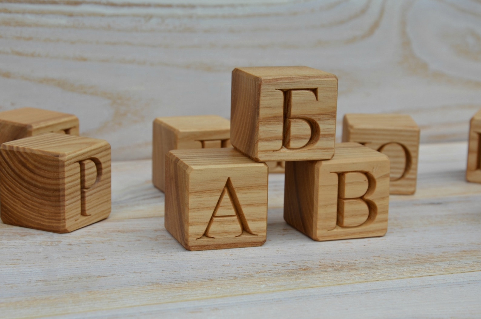 30 Bulgarian Alphabet Wooden Blocks, Toy Blocks With Bulgarian Letters ...