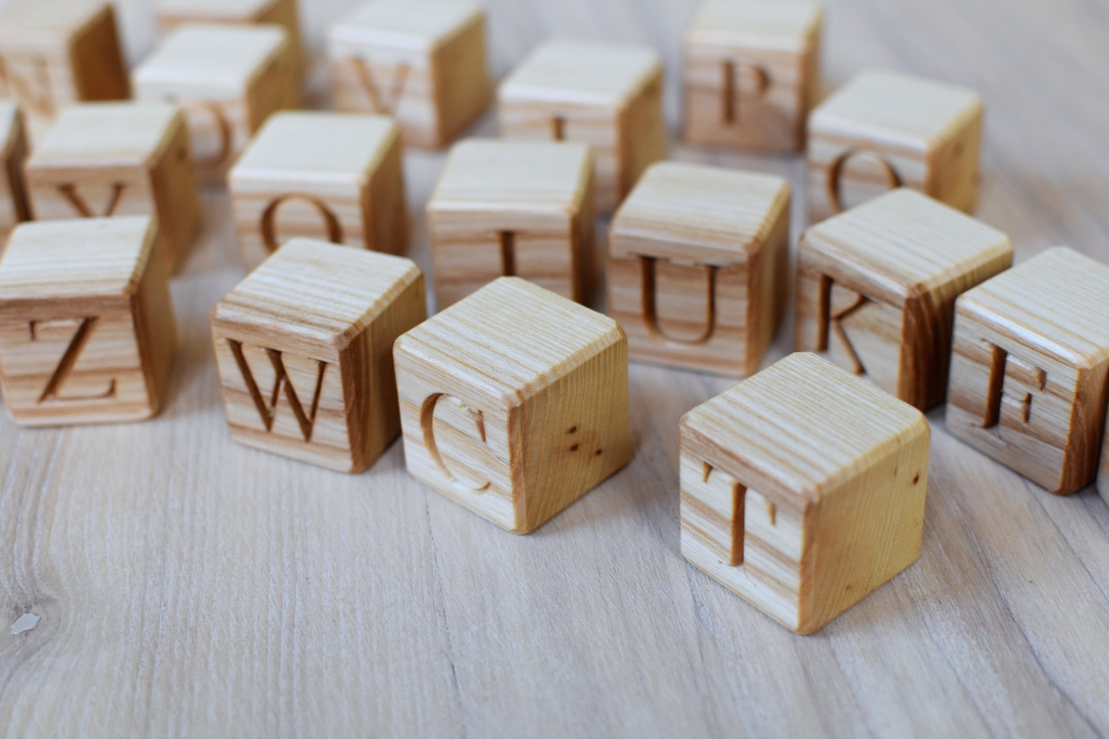SMALL 26 Wooden English Alphabet Blocks ABC Wood Block - Etsy