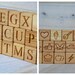 2 in 1! Wood English Alphabet Blocks Pictures Engraved ABC Wood Block ...