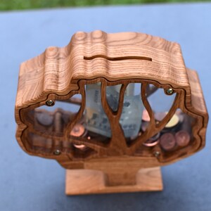 Oak Wood Tree Piggy Bank Personalized Coin Bank in Shape of Oak Tree ...