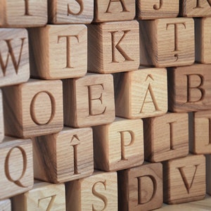 31 Romanian Wood Alphabet Blocks ABC Wood Letter Blocks Learning Wood ...