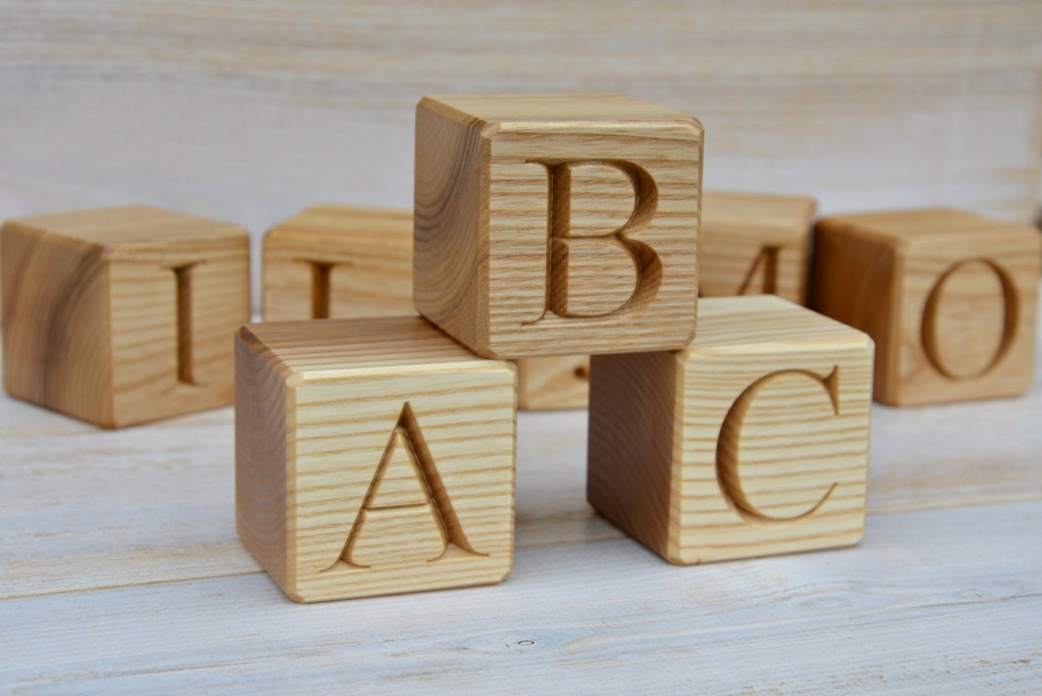 27 Spanish Alphabet Wooden Blocks Handmade ABC Letter Blocks - Etsy