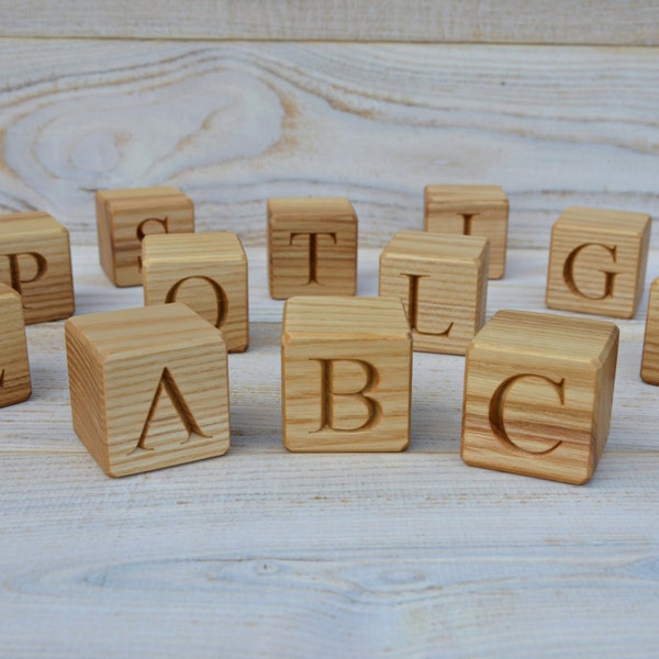 Wooden Alphabet Blocks - Etsy