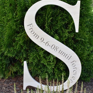 20'' Large Personalized Wooden Letter for Rustic Wedding Decor Text ...