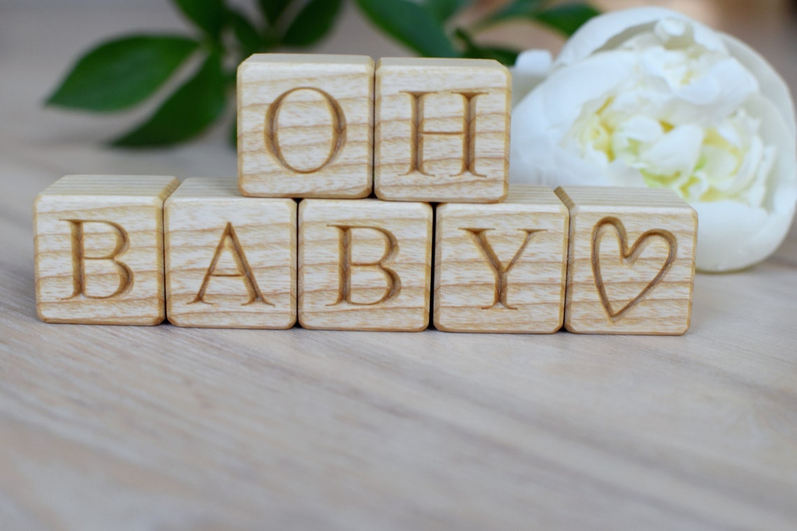 SMALL Personalized Wood Blocks Baby Name Blocks Birthday - Etsy