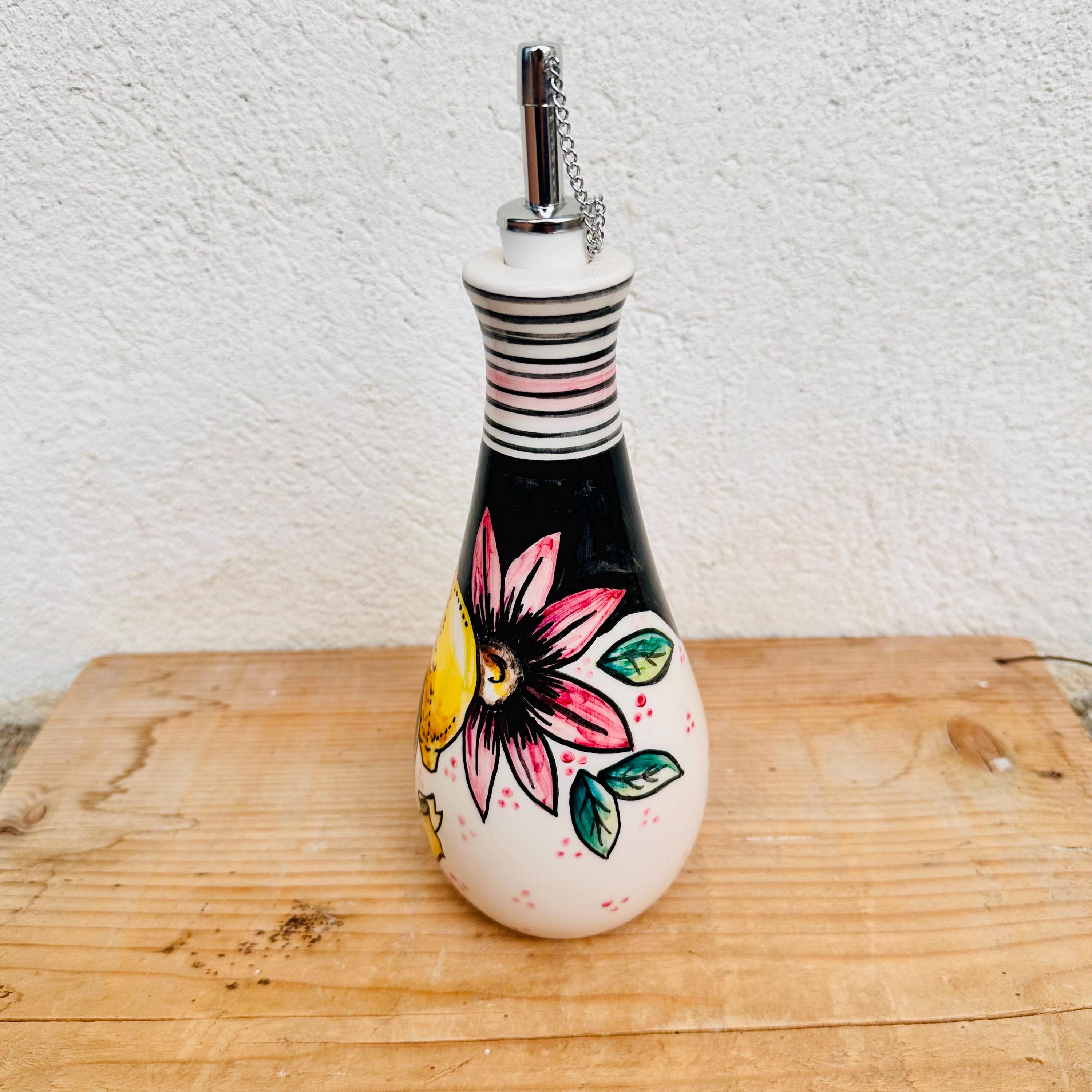 Handmade Italian Olive Oil Dispenser With Amalfi Lemons, Ceramic ...