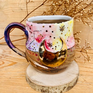 Moon Mug, Witches Brew Mug, Half Moon, Witch Cauldron, Handmade ...