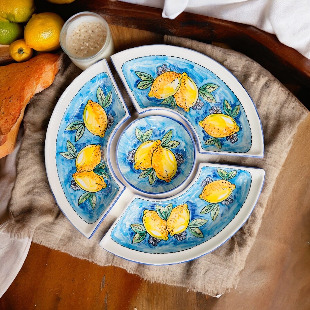 Divided Plate, Ceramic Serving Tray, Snack Serving Appetizer Platter ...