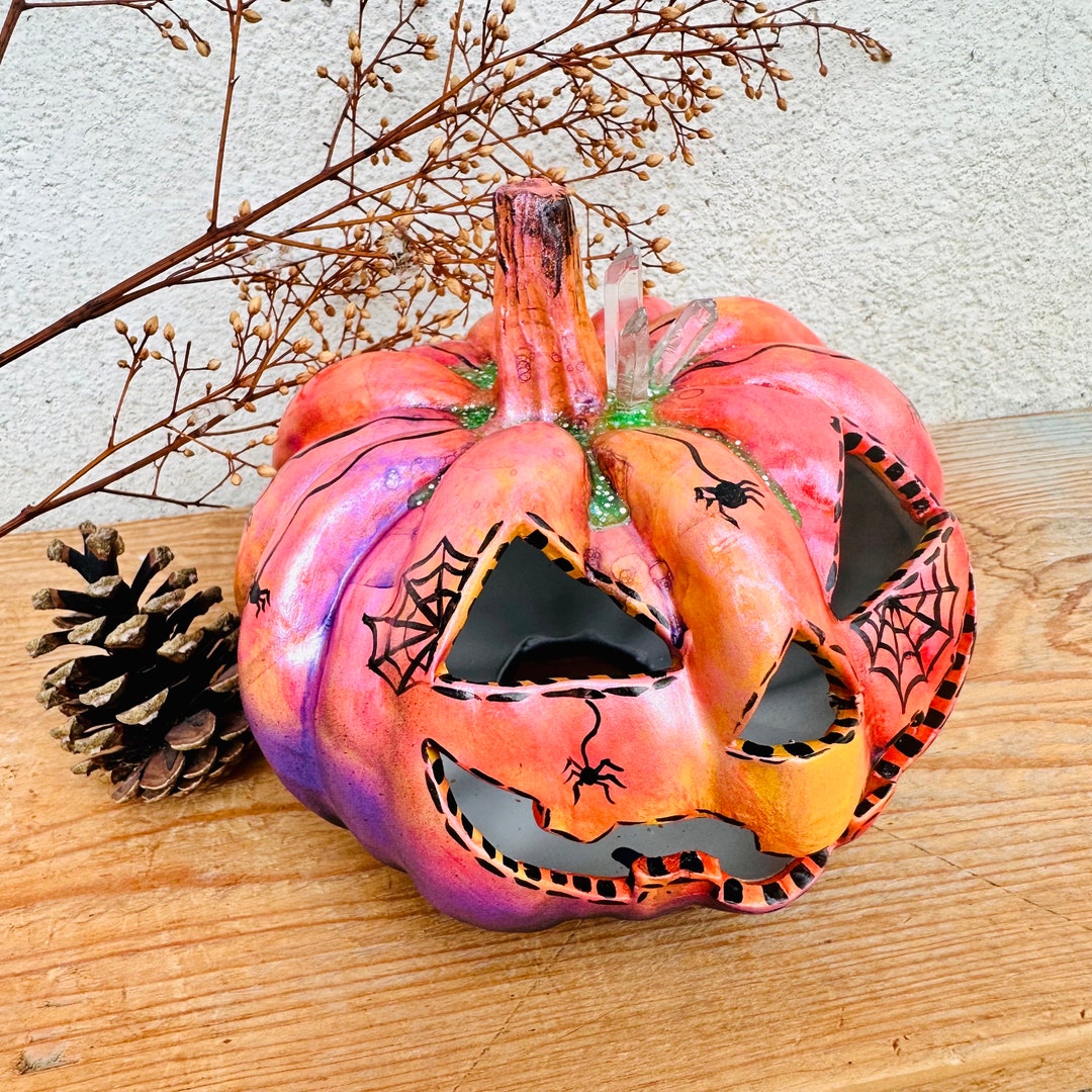 Jack O Lantern, Pumpkin Lantern, Tealight Holder, Ceramic Pumpkin ...