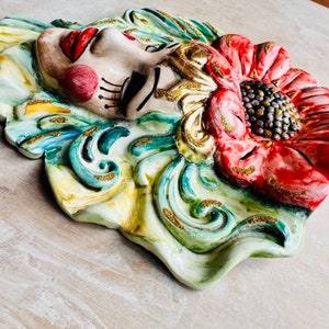 Venetian Mask With Poppy Flower Made in Italy, Decorative Mask of ...
