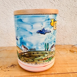 Coffee Jar With Tuscan Countryside, Coffee Canister Made in Italy, Hand ...