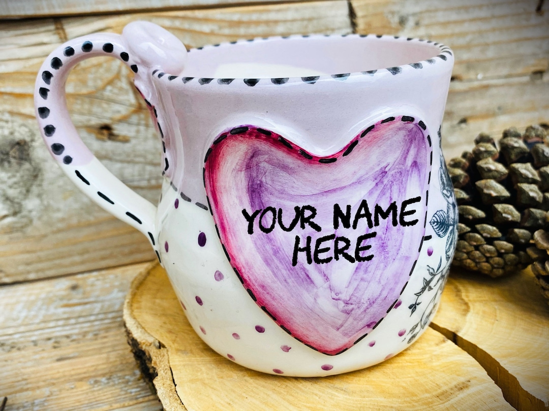 Coffee Mug With Name, Handmade Ceramic Cup, Monogram Coffee Mug, Name ...