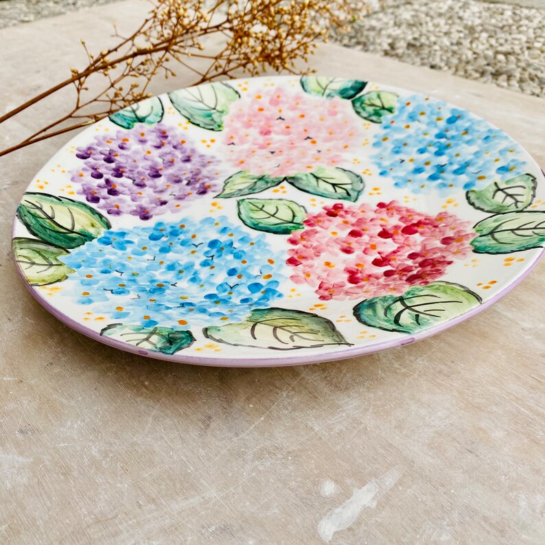 Hydrangea Flower Dinner Set, Made in Italy, Kitchen Dish Set, Foodie ...