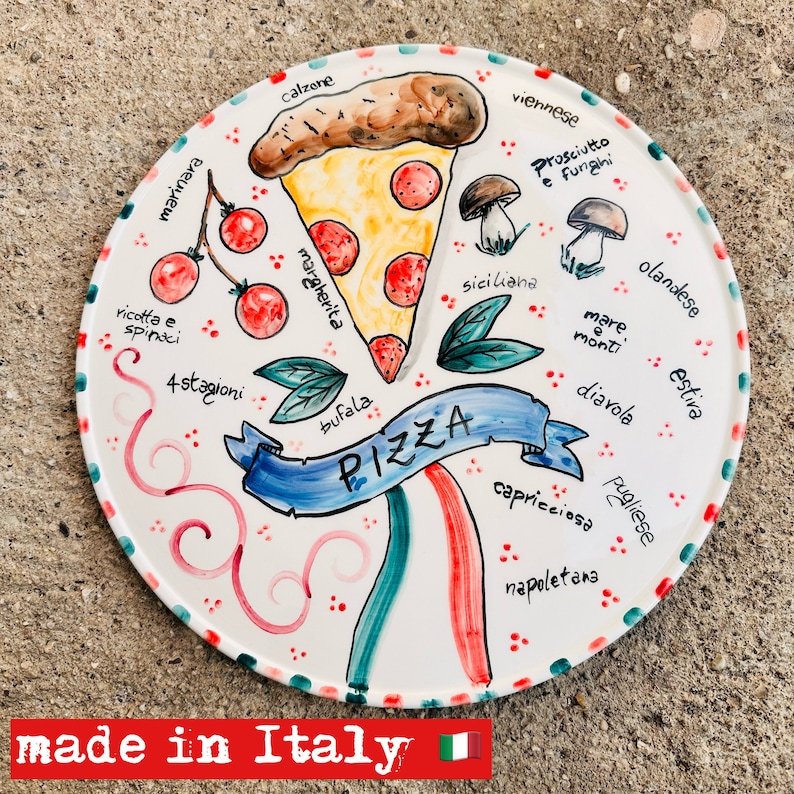 Italian Pizza, Pizza Plate, Pizza Cutting Board, Handmade Plate, Made ...