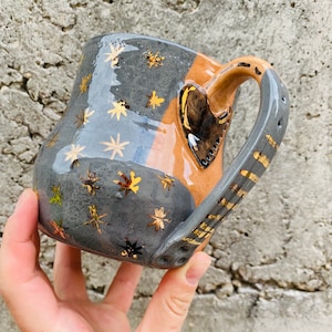 Moon Mug, Witch Brew Mug, Half Moon, Witch Cauldron, Handmade Ceramics ...