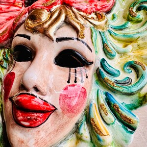 Venetian Mask With Poppy Flower Made in Italy, Decorative Mask of ...