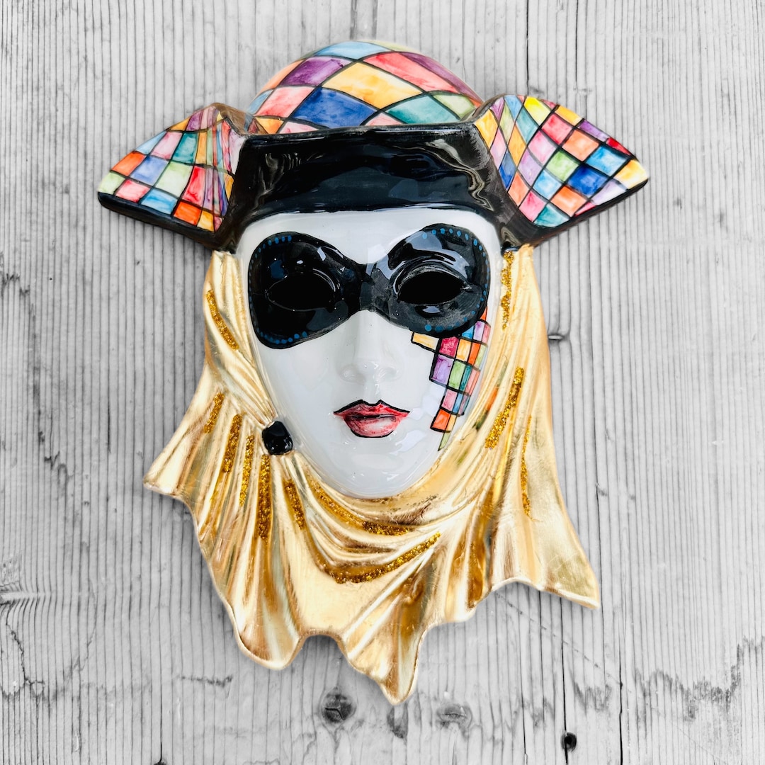 Arlecchino Venetian Mask, Decorative Mask, Venice Carnival, Masquerade ...