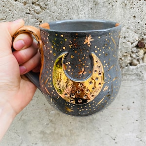 Moon Mug, Witch Brew Mug, Half Moon, Witch Cauldron, Handmade Ceramics ...