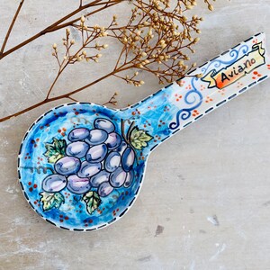 Italian Grape Spoon Rest, Ceramic Spoon Rest, Handmade Italian Pottery ...