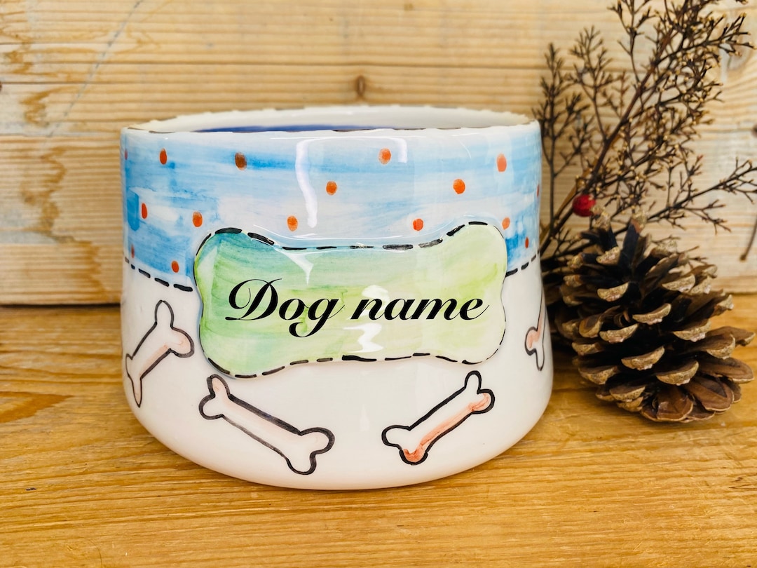Spaniel Bowl, Long Eared Dog Bowl, Ceramic Cocker Water, Cone Shaped ...