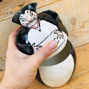 Dracula Garlic Holder, Vampire Garlic Jar, Handmade Ceramic, Funny ...