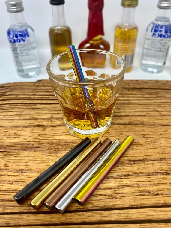 ONE Short Stainless Steel Straws for Shot Glass Cocktails - Etsy