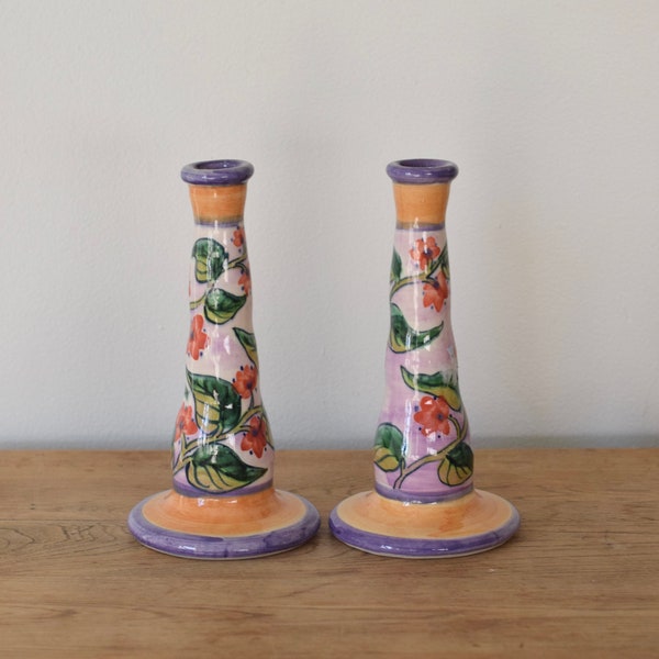 Painted Candlesticks - Etsy