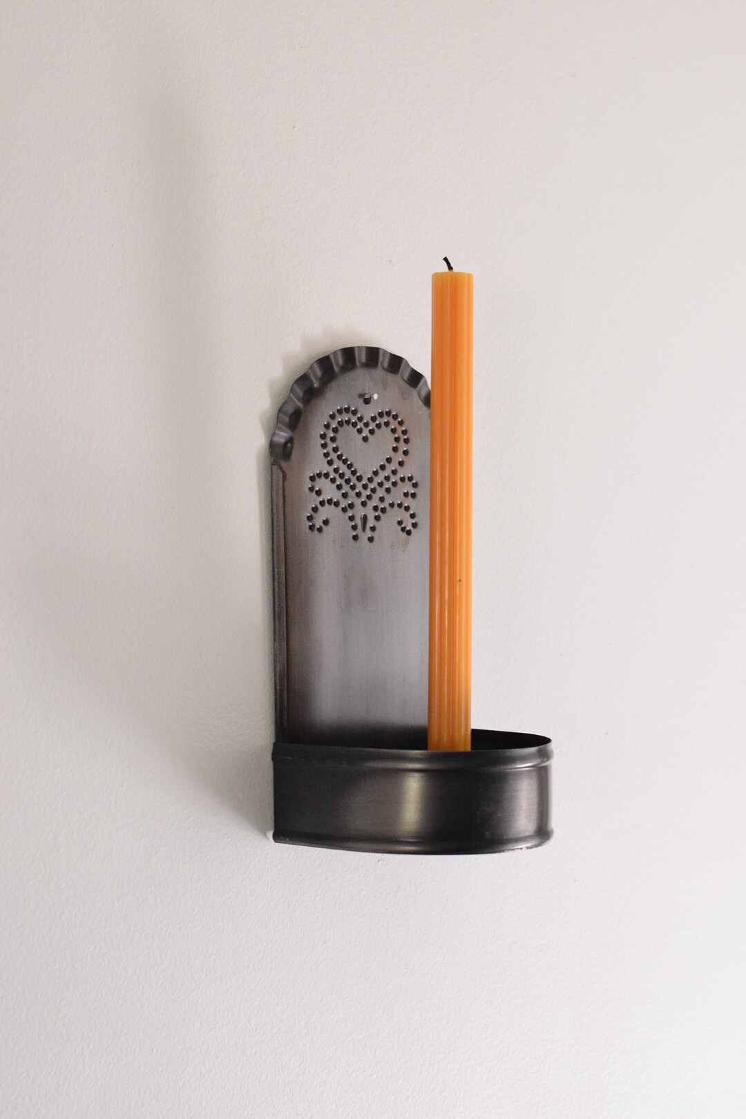 Primitive Colonial Sconce Metal Steel Candle Holder for Wall - Etsy