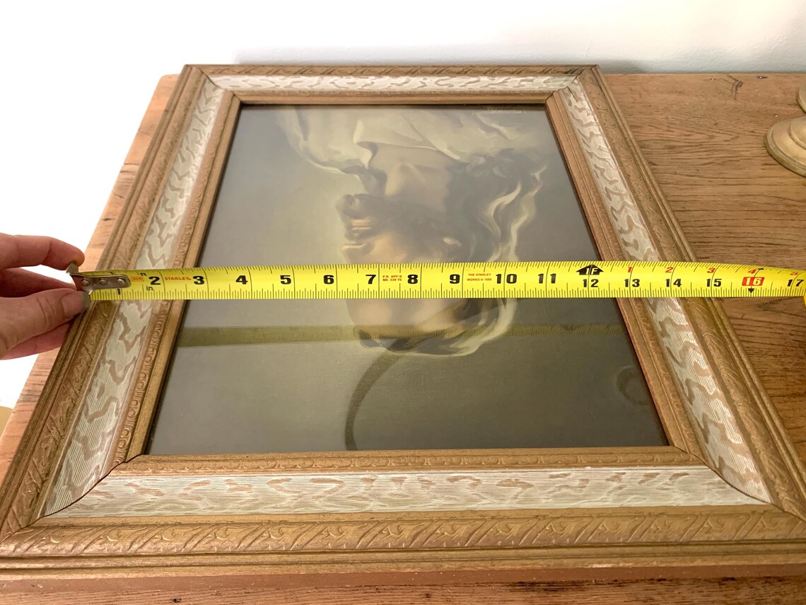 Vintage Large 1941, Kriebel & Bates, "head OF Christ" Wood Framed ...