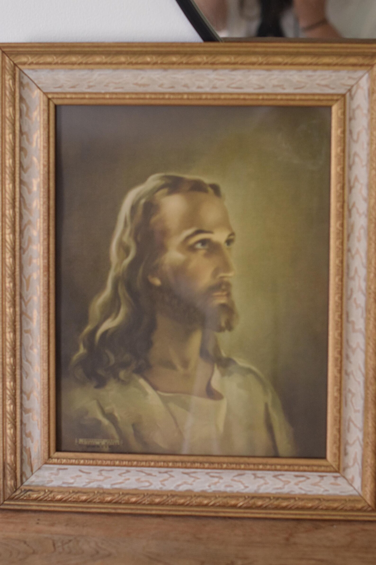 Vintage Large 1941, Kriebel & Bates, "head OF Christ" Wood Framed ...