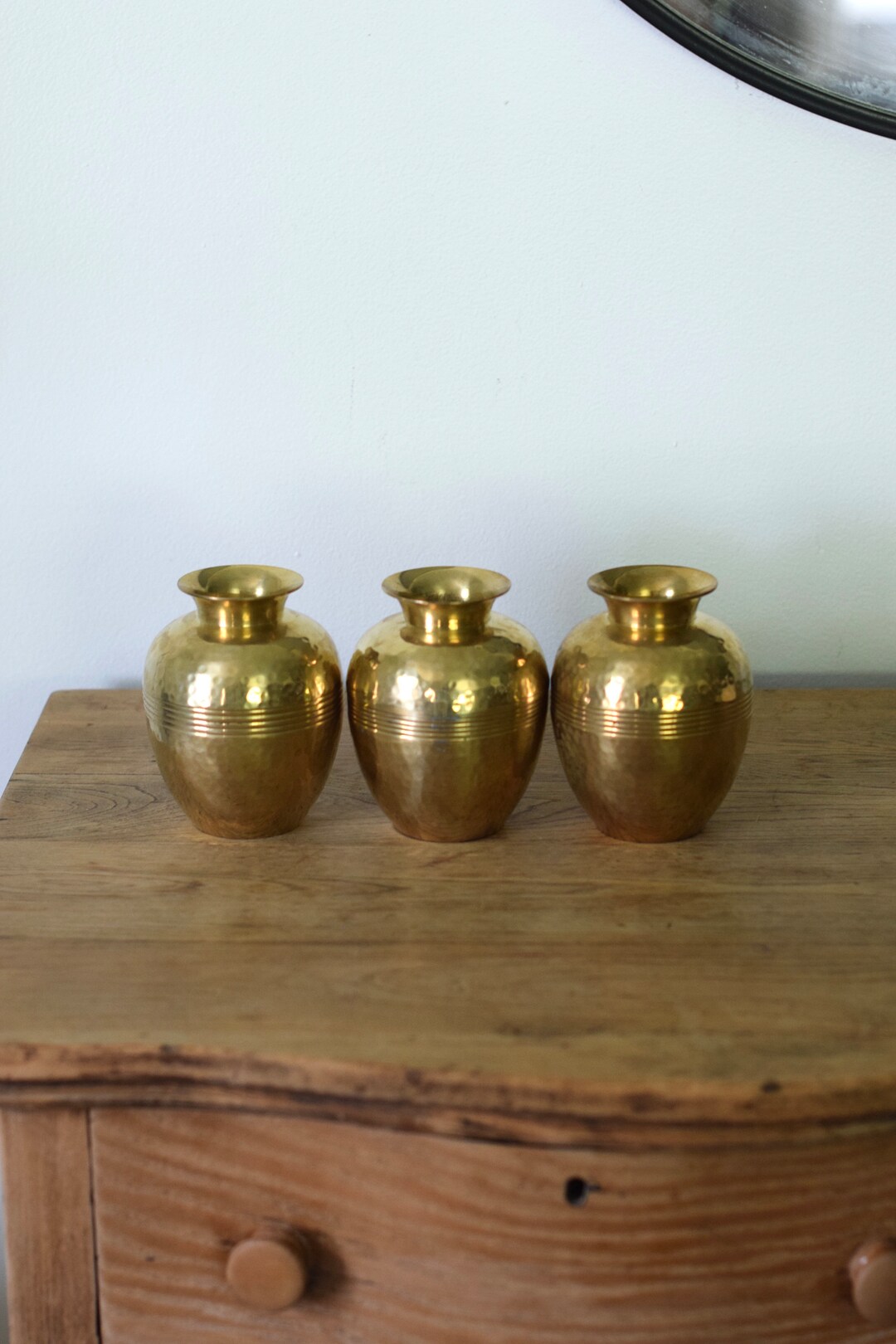Set of 3 Solid Brass Bud Vase Urns Planters Made in India - Etsy