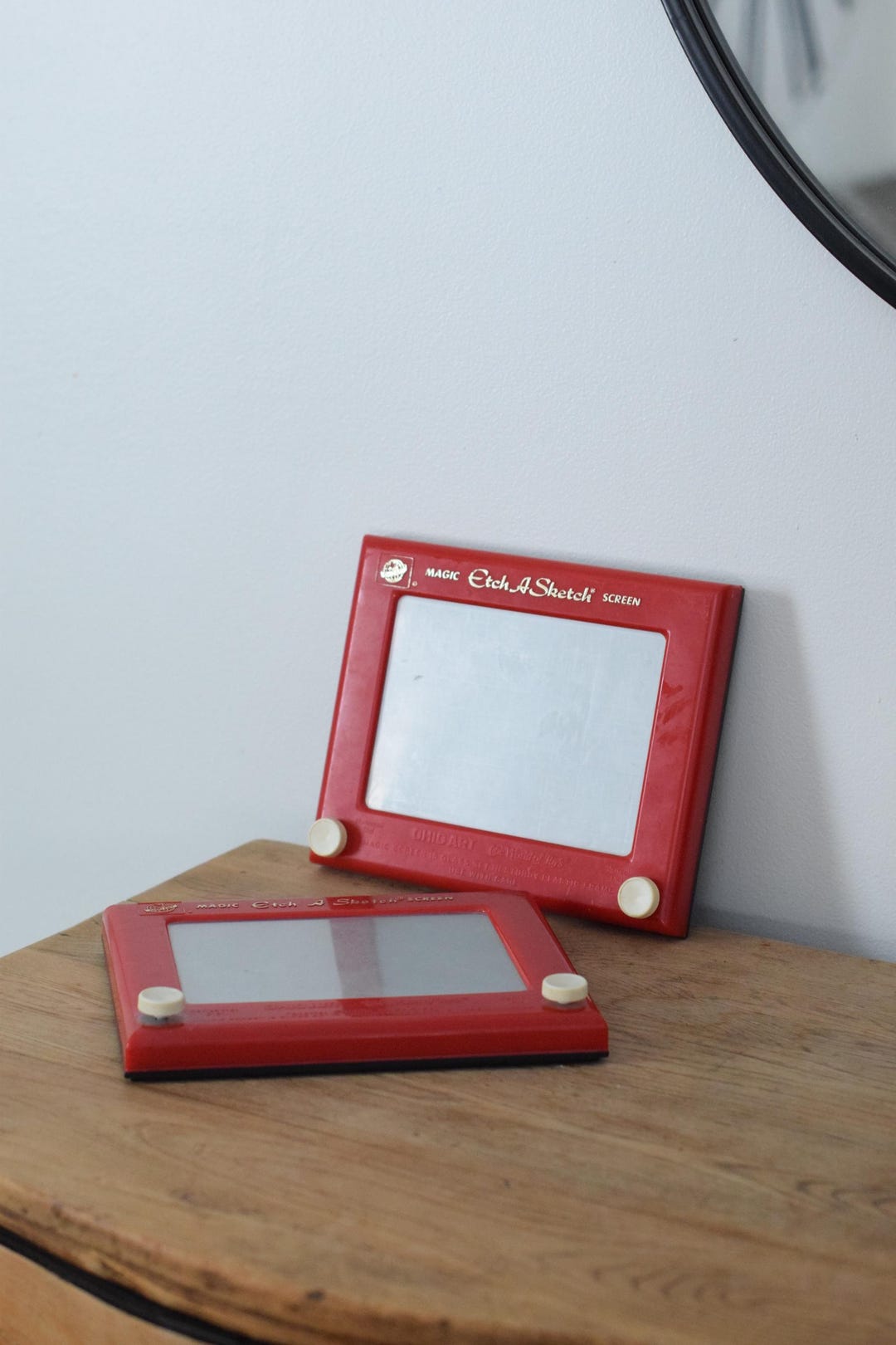 Set of 2 the Original Etch A Sketch From 1960, Vintage Red 505 Ohio Art ...