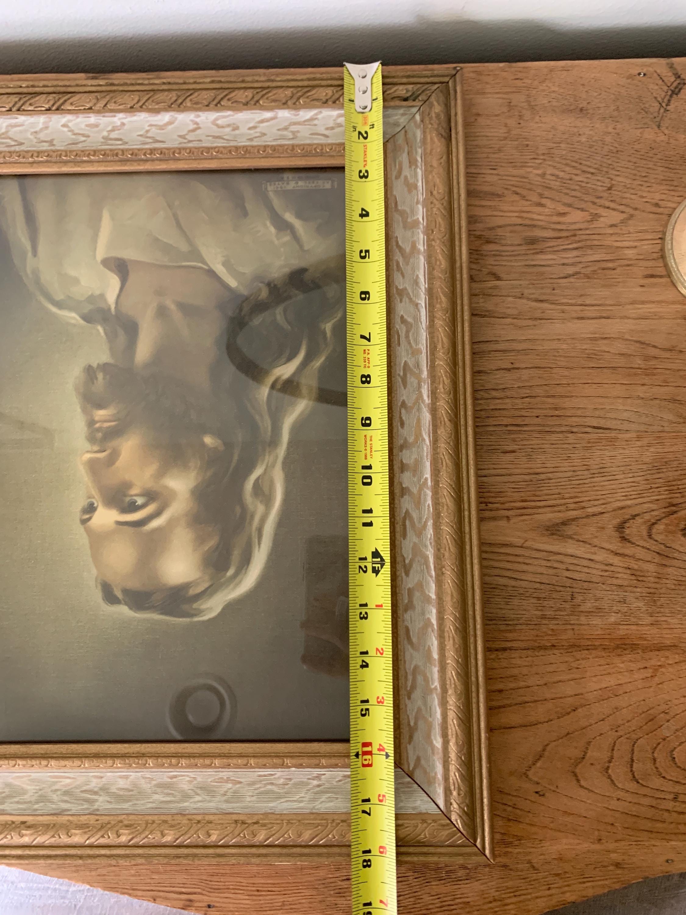 Vintage Large 1941, Kriebel & Bates, "head OF Christ" Wood Framed ...