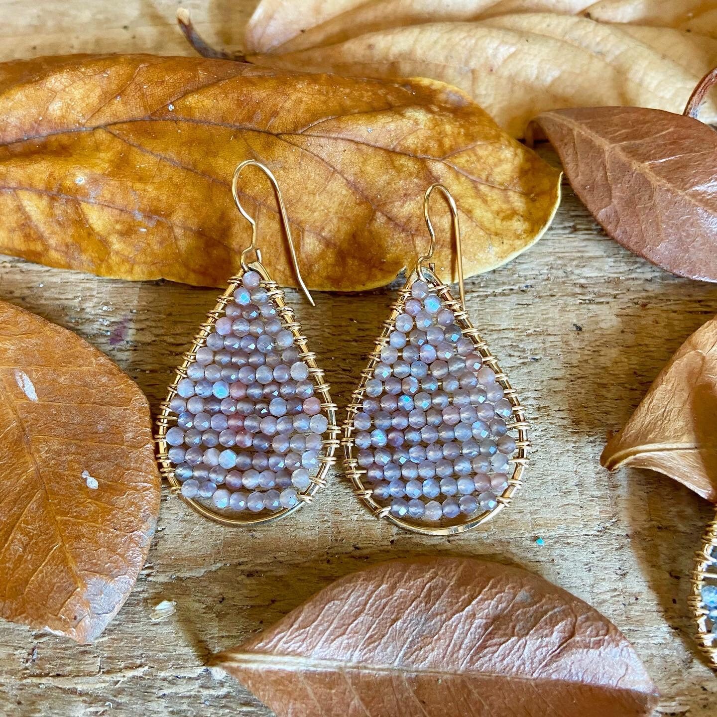 Chocolate Moonstone Gemstone Gold Teardrop Hoop Statement - Etsy