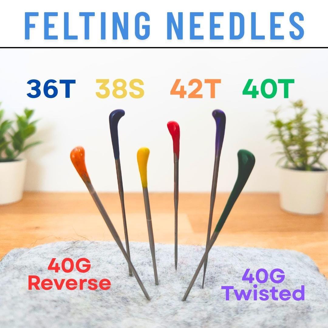Color-coded Felting Needles: Single Point With Rubber Handle - Etsy