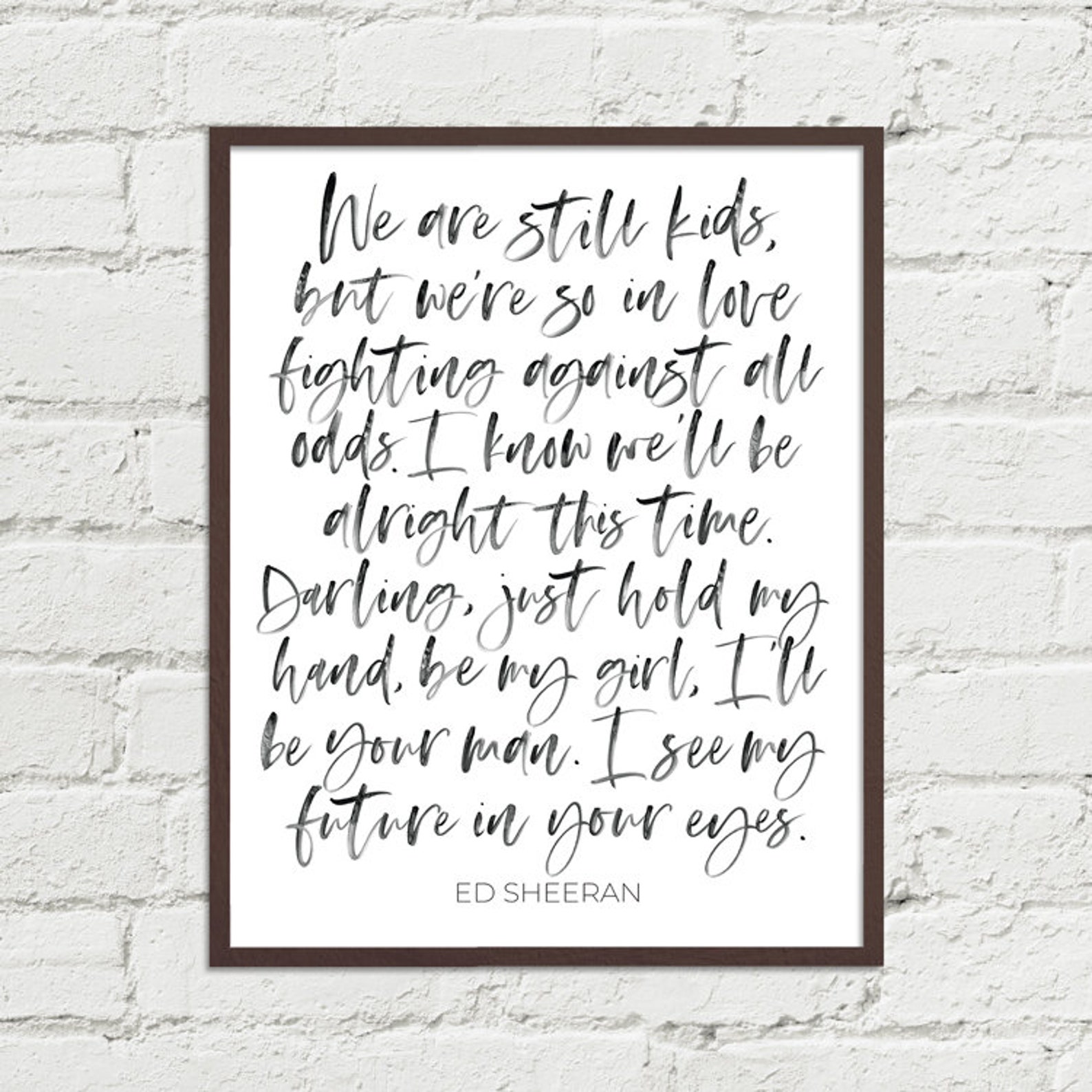 Perfect Ed Sheeran Song Lyrics Art Printable 8x10, 11x14, 16x20 Jpgs to ...