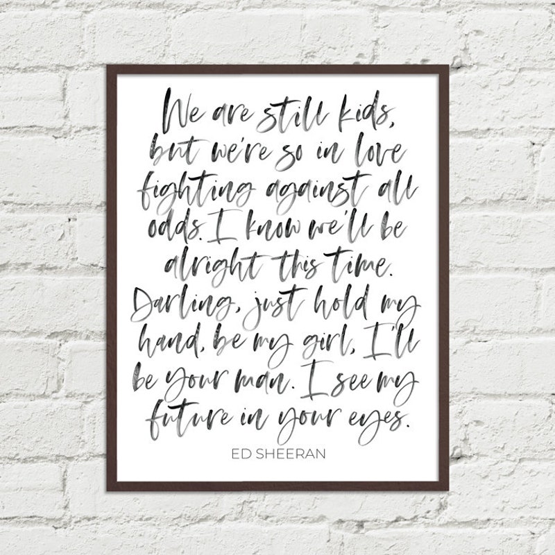 Ed Sheeran Lyrics - Etsy