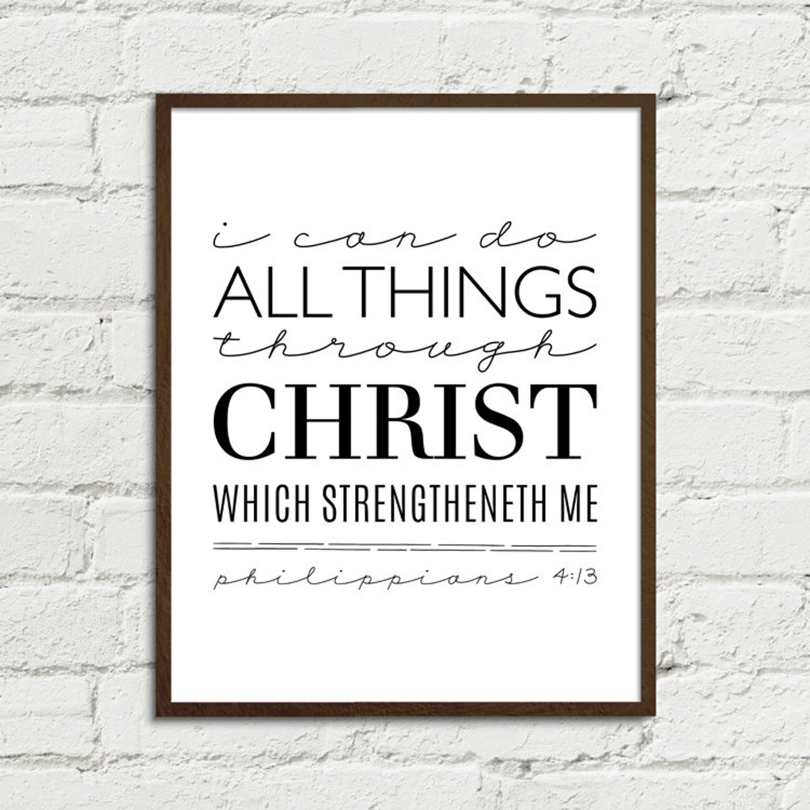 Philippians 4:13 KJV - Digital Art Printable, Bible Verse Scripture ...