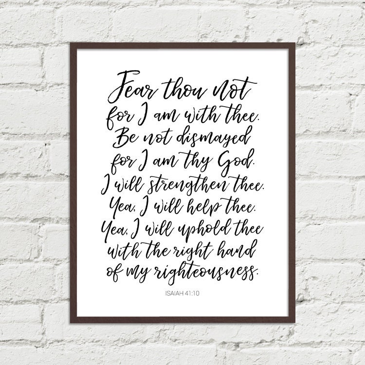 Isaiah 41:10 KJV - Digital Art Printable, Bible Verse Scripture Home ...