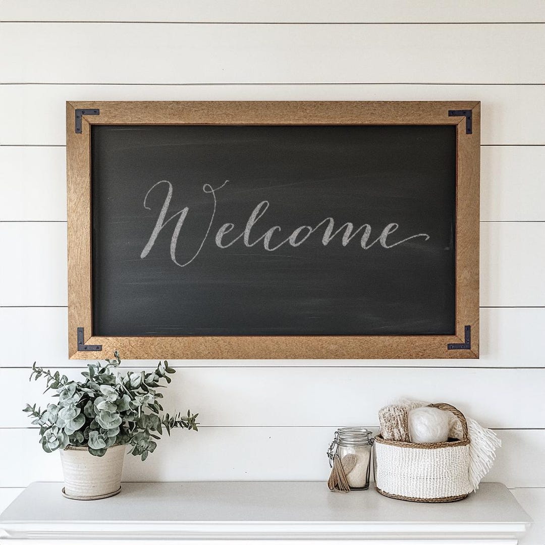 Handcrafted Chalkboard — Farmhouse Chalkboard / Wood Frame / Wedding ...