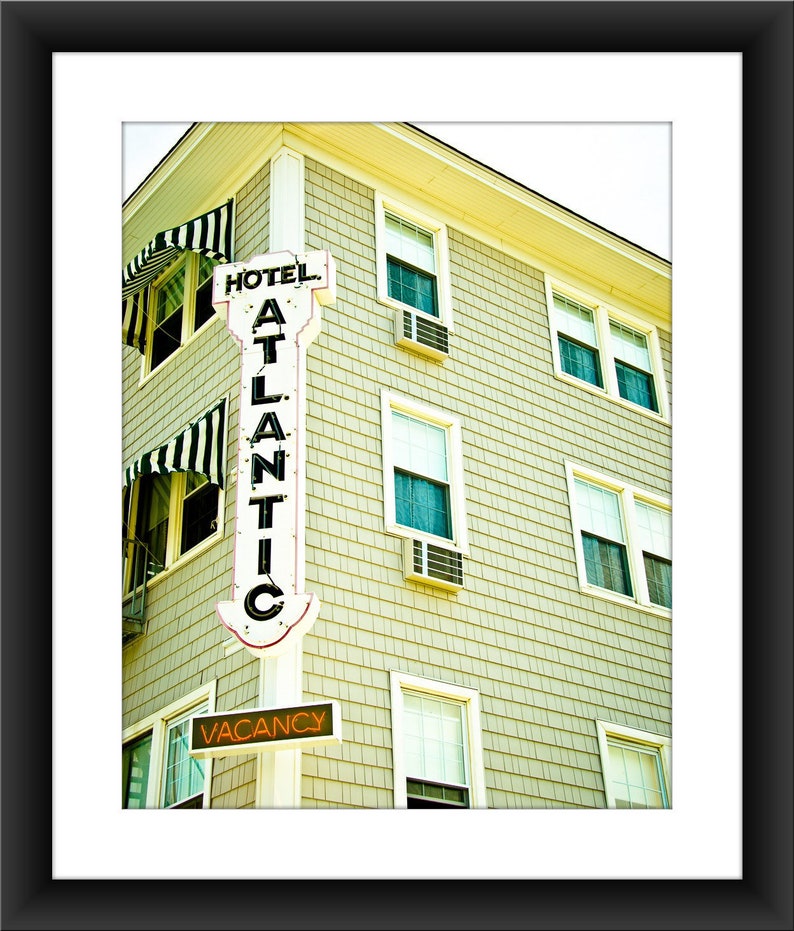 Atlantic Hotel Sign, Neon Sign Photograph, Ocean City Maryland Travel ...