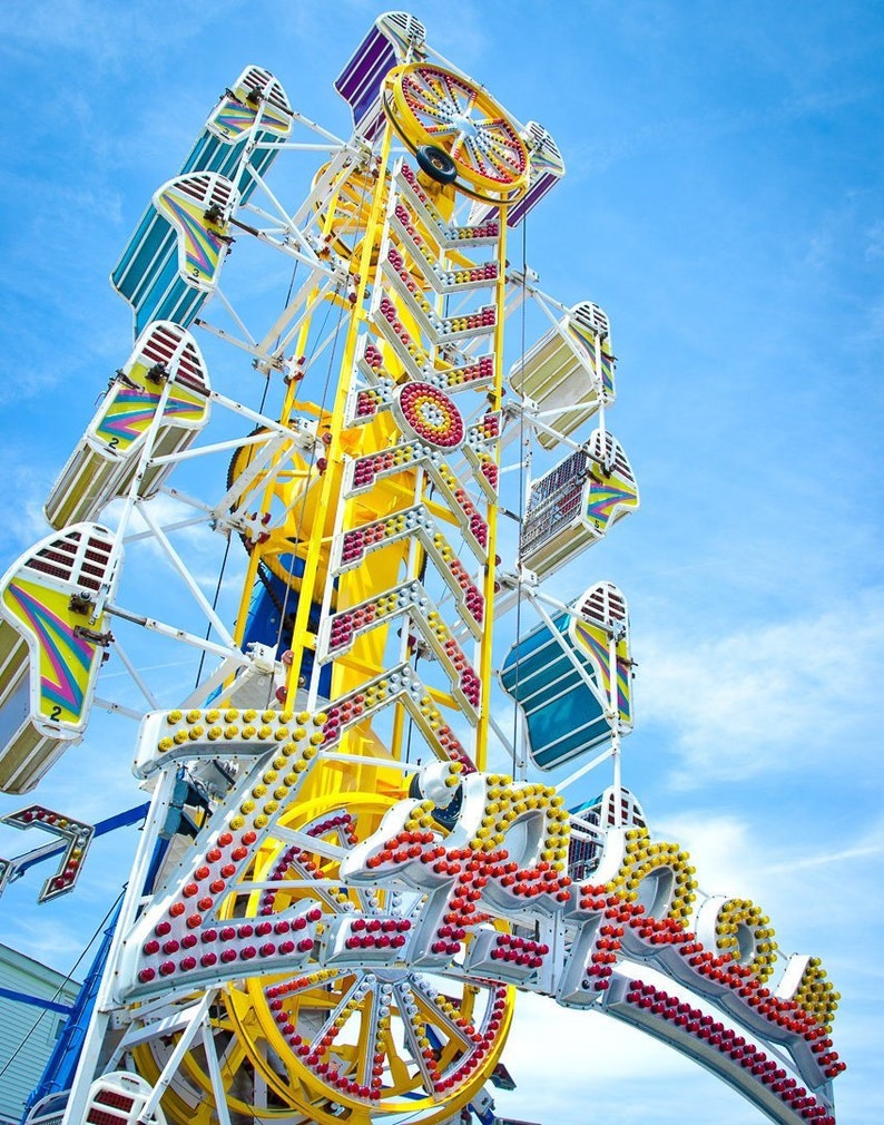 Zipper Carnival Ride Photo Vintage Art Photography Ocean | Etsy